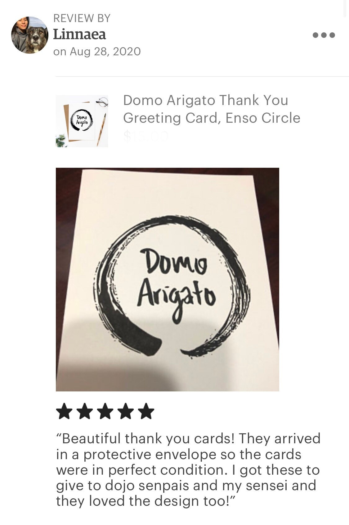 Domo Arigato Thank You Greeting Card Enso Circle Thank You | Etsy