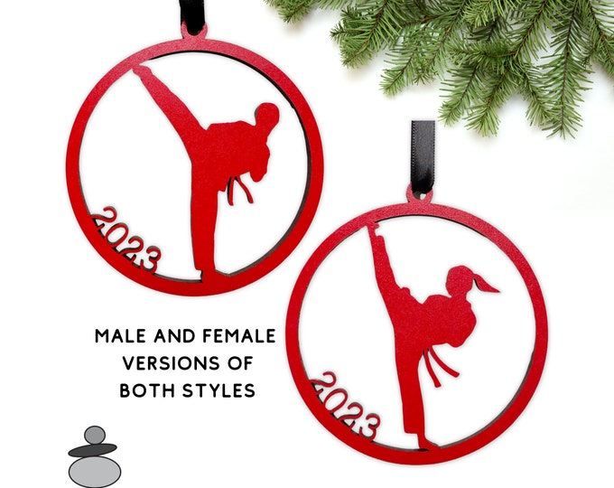Karate, Tae Kwon Do, Martial Arts 2023 Ornament, Male and Female Kicking - Etsy