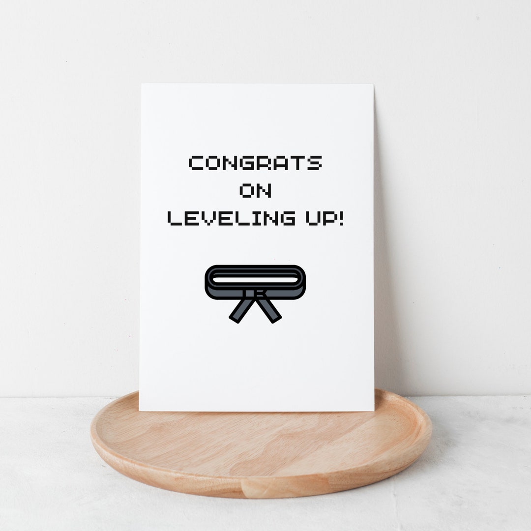 Congrats on Leveling up Black Belt Greeting Card, Martial Arts Greeting ...