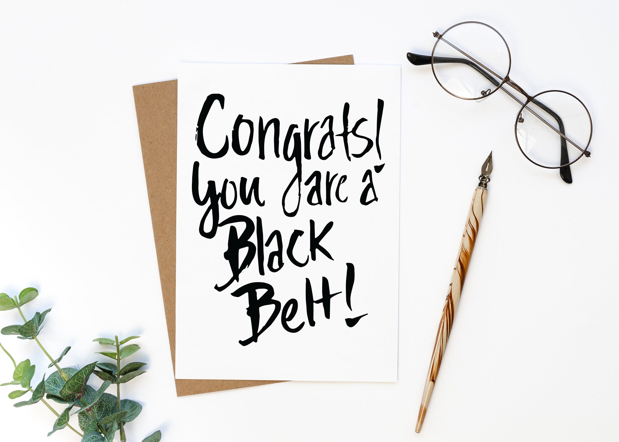 Congrats Black Belt Greeting Card Martial Arts Greeting | Etsy