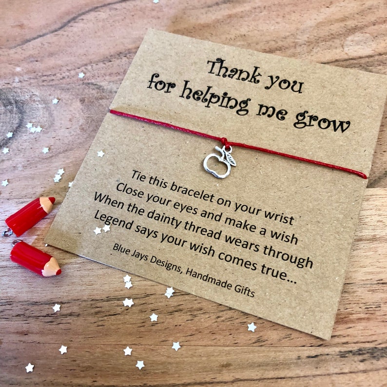 Christmas Gifts for Teacher Apple Wish Bracelet End of Year - Etsy UK