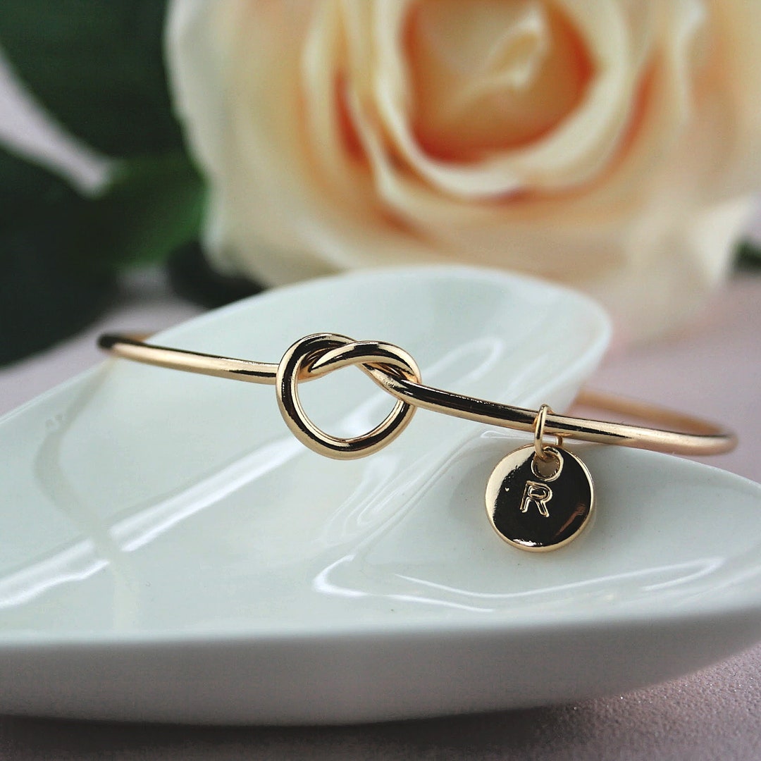 Gold Knot Bangle Bridesmaid Proposal Idea Bride Gift - Etsy UK