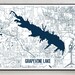 Grapevine Lake Texas Printable Map, Grapevine Lake Wall Art, Lake Map ...