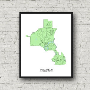 Papago Park Map Printable Papago Park Arizona Tempe AZ Wall - Etsy