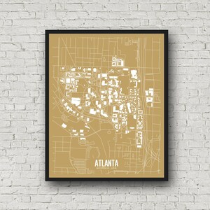 Atlanta Georgia Map Georgia Tech Wall Art Atlanta GA Print - Etsy