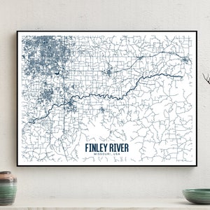 Finley River Missouri Printable Map Finley River Missouri - Etsy