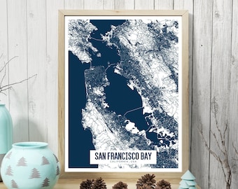 San Francisco Bay Area Map Poster - Etsy