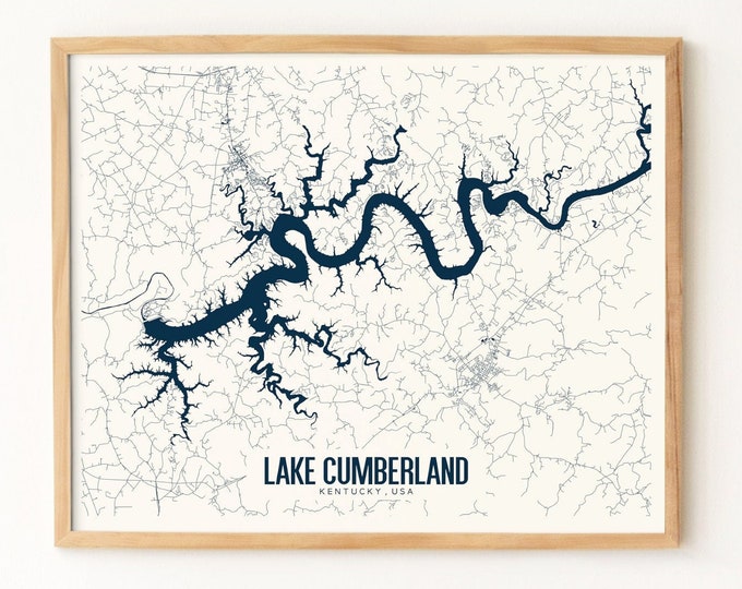 Lake Cumberland Kentucky Printable Map, Lake Cumberland Map Poster ...