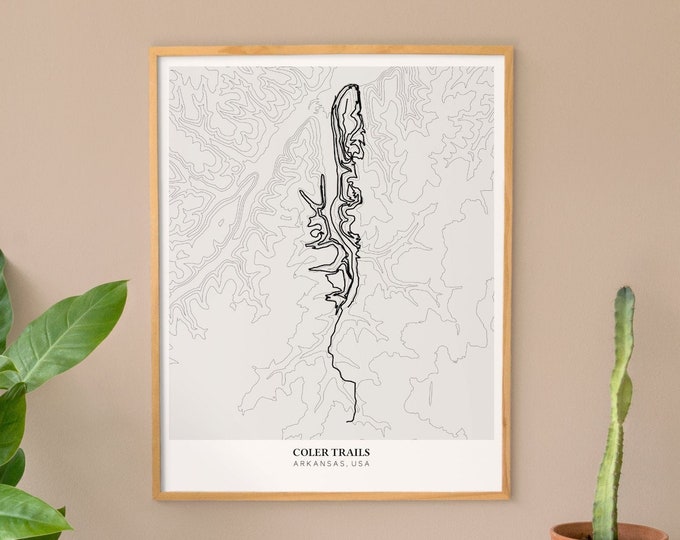 Coler Trails Topographic Map, Printable Mountain Biking Map, MTB Trail ...