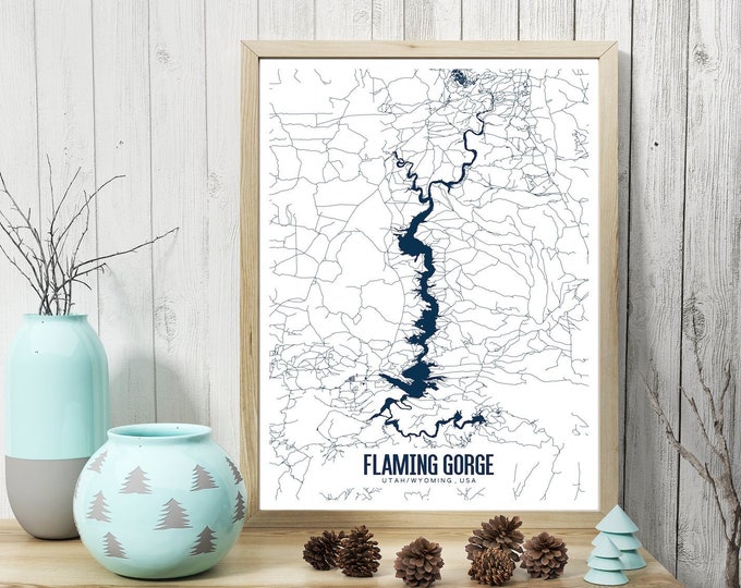 Flaming Gorge Printable Map, Flaming Gorge Utah Map, Flaming Gorge ...