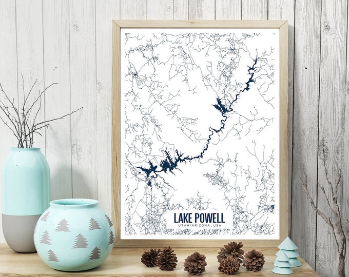 Lake Powell Printable Map, Lake Powell Map, Lake Powell Print ...