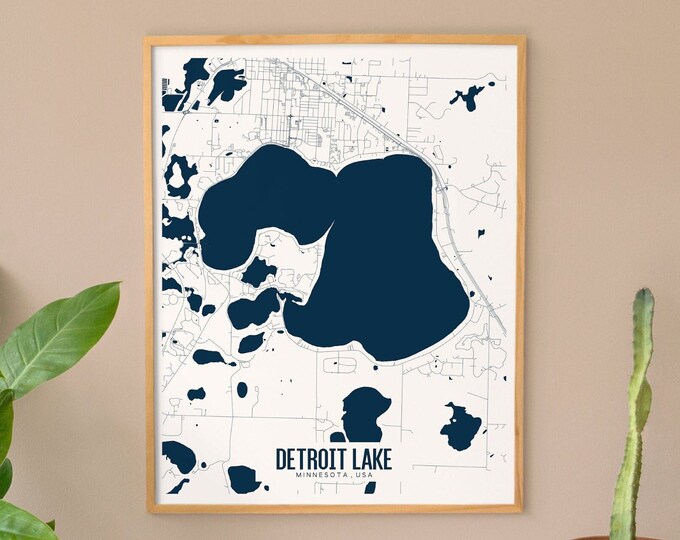 Detroit Lake Printable Map, Detroit Lake Poster, Detroit Lake Map Print ...