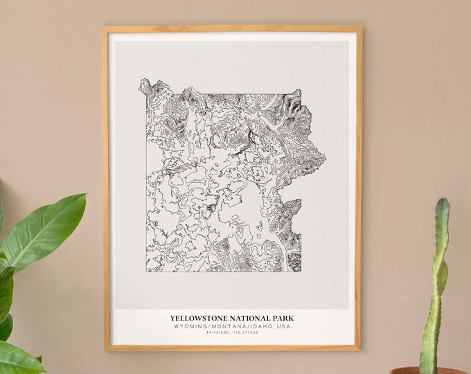 Yellowstone National Park Printable Topographic Map, Yellowstone ...