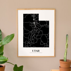 Map of Utah Printable, Utah Map Print, Printable UT Map Poster, Custom ...