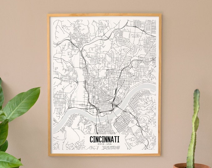 Cincinnati Map, Cincinnati Ohio Printable Map, Cincinnati OH Map ...