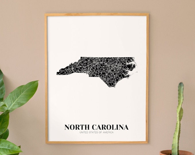 Map of North Carolina, Printable North Carolina Map, Printable NC Map ...