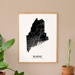 Map of Maine Printable, Maine Map Print, Printable ME Map Poster ...