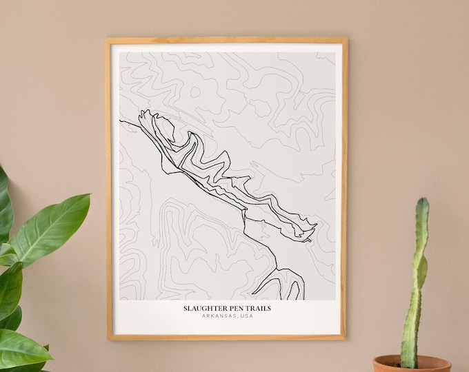 Slaughter Pen Trails Topographic Map, Printable Mountain Biking Map ...