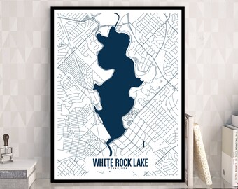 Lake Texoma Texas Printable Map Lake Texoma Wall Art Lake | Etsy