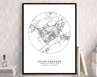 College Map Poster - Etsy