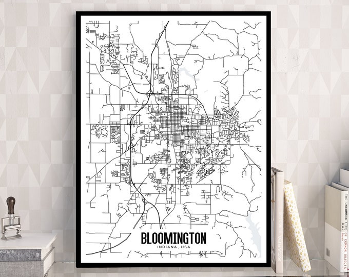 Bloomington Indiana Map Printable, Bloomington Map Art, Indiana Map Art ...