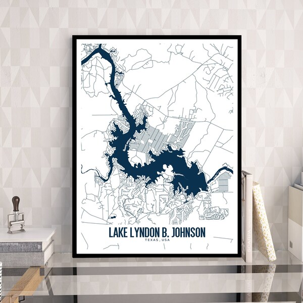 Lake Lyndon B. Johnson Map - Etsy