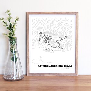 Rattlesnake Ridge Trails Topographic Map Printable Mountain - Etsy