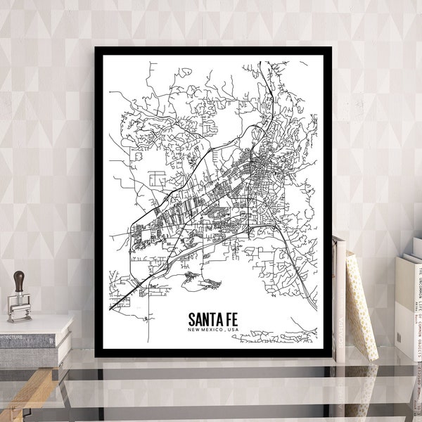 Santa Fe Map Printable - Etsy