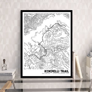 Kokopelli Trail Topographic Map, Printable Mountain Biking Map, MTB ...