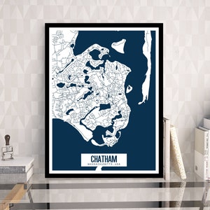 Chatham Massachusetts Printable Map Chatham MA Wall Art Cape - Etsy