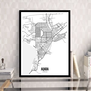 Aquaba Jordan Printable Map, Aqaba City Map Art, Asia Map, Digital ...