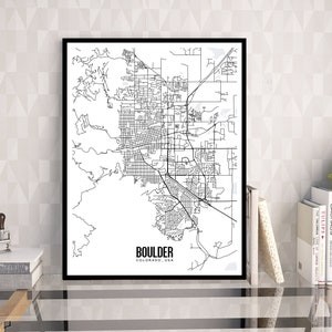 Boulder Colorado Map Printable Boulder Map Art Colorado Map - Etsy