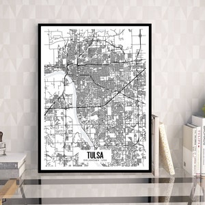 Tulsa Oklahoma Map Printable, Tulsa Oklahoma Map Art, Tulsa Map, Tulsa ...