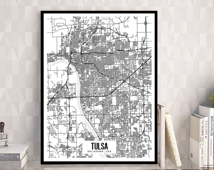 Tulsa Oklahoma Map Printable, Tulsa Oklahoma Map Art, Tulsa Map, Tulsa ...