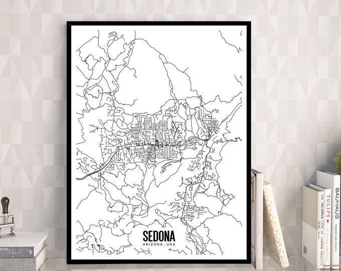 Sedona Arizona Map Printable, Sedona Map Poster, Sedona Arizona Map ...