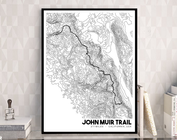 John Muir Trail Printable Hiking Map, California Topographic Map ...
