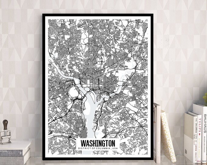 Washington D.C. Map Printable, DC City Map Art, Washington Map Art, DC ...