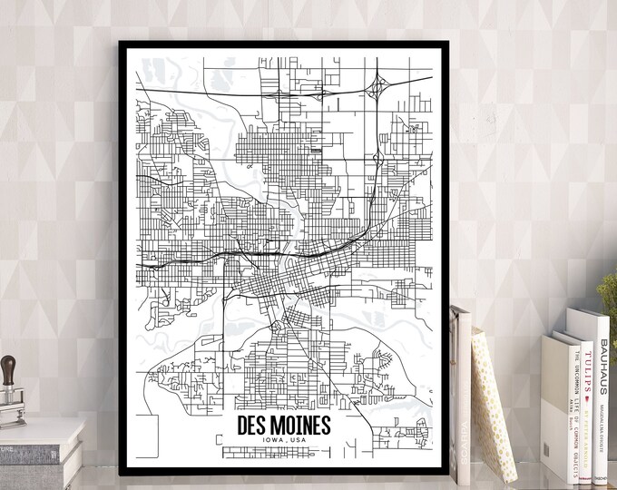 Des Moines Iowa Map Printable, Printable Map for Office, Des Moines ...