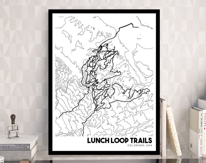 Lunch Loop Trails Colorado Topographic Map, Printable Mountain Biking ...