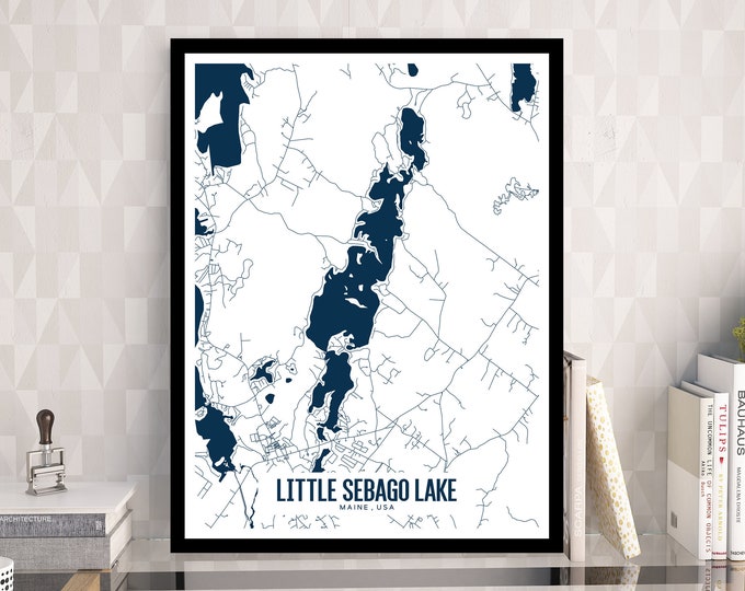 Little Sebago Lake Printable Map, Little Sebago Lake Maine, Lakehouse ...
