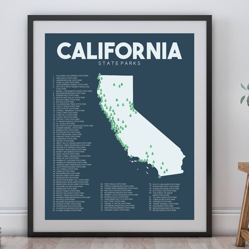 California State Parks Map Printable 16x20 Gift - Etsy