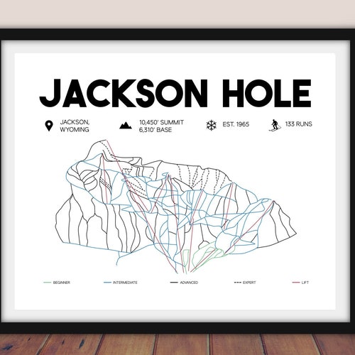 Jackson Hole Printable Trail Map 16x20 | Etsy