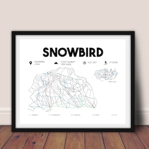 Snowbird Printable Ski Map Snowbird Utah Map | Etsy