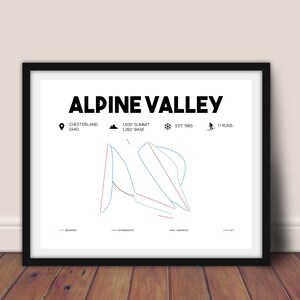 Alpine Valley Printable Ski Map 16x20 Alpine Valley Ohio Map - Etsy