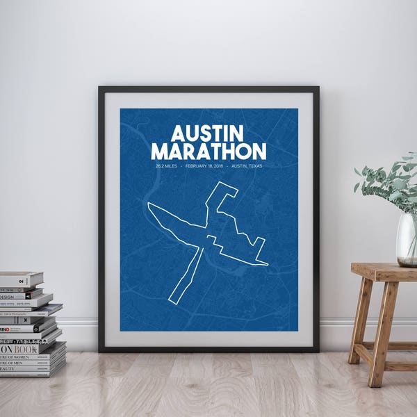 Austin Marathon Map Art - Etsy