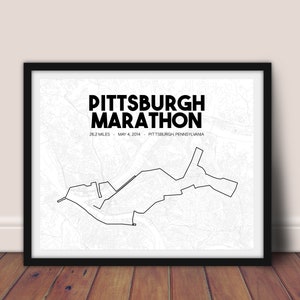 2014 Pittsburgh Marathon Course Map Marathon Printable Map - Etsy