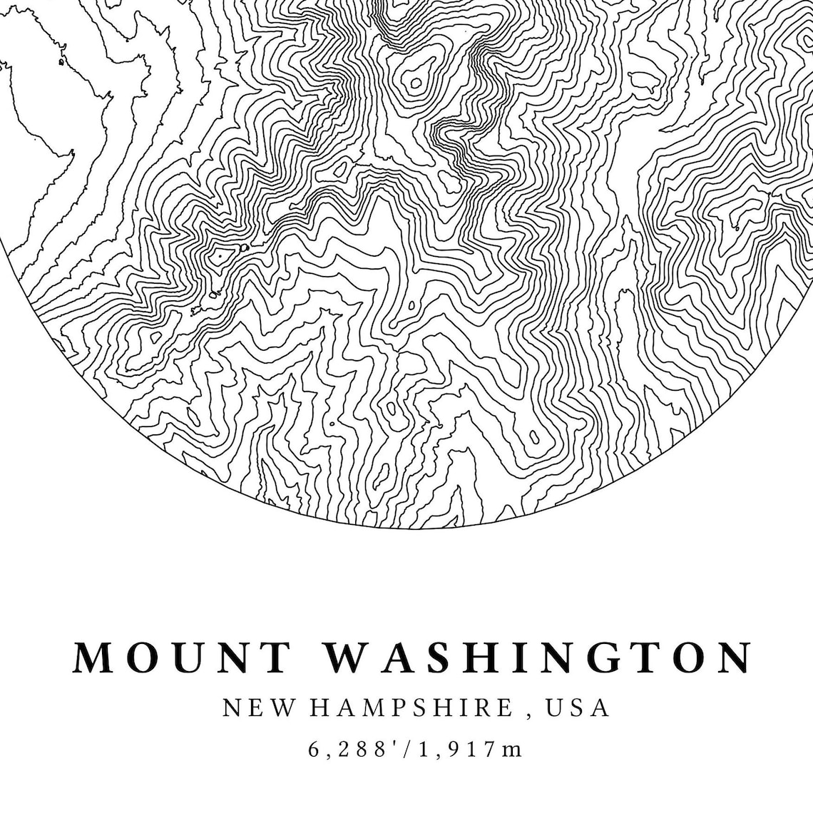 Mount Washington Topographic Map Mount Washington Map - Etsy