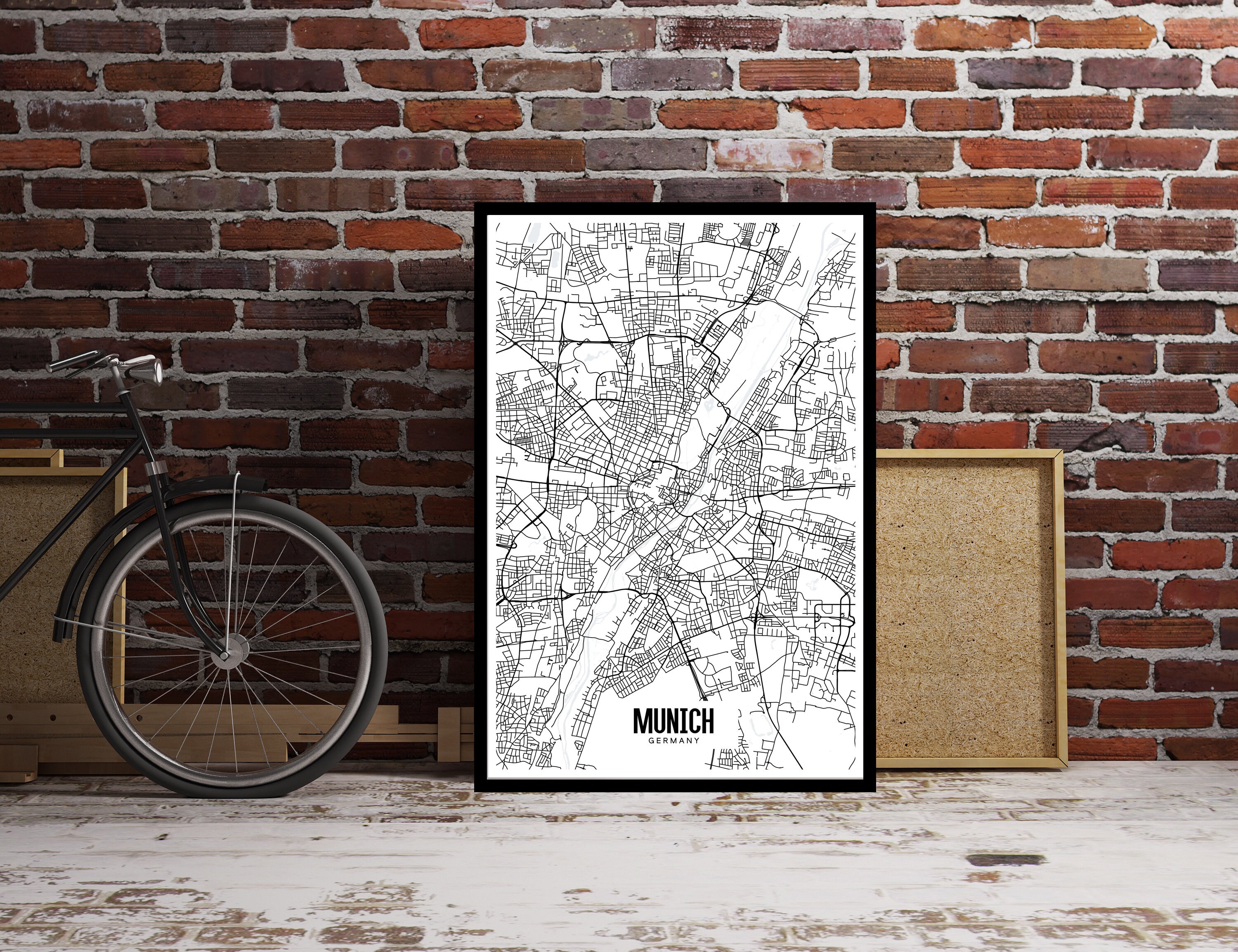 Munich Germany Map Printable Printable Map for Office Munich - Etsy
