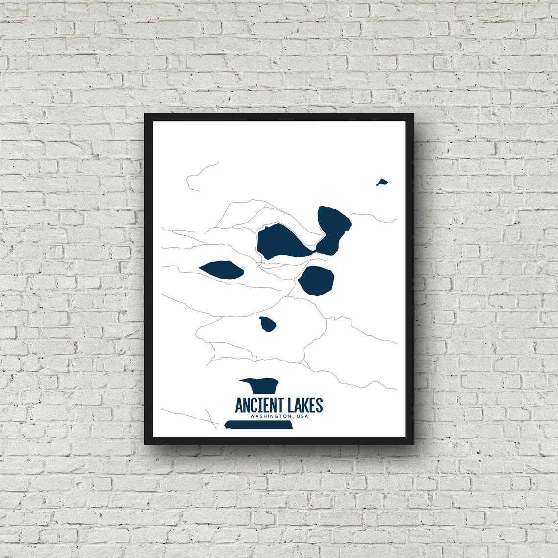 Ancient Lakes Washington Printable Map, Ancient Lakes Wall Art, Ancient ...