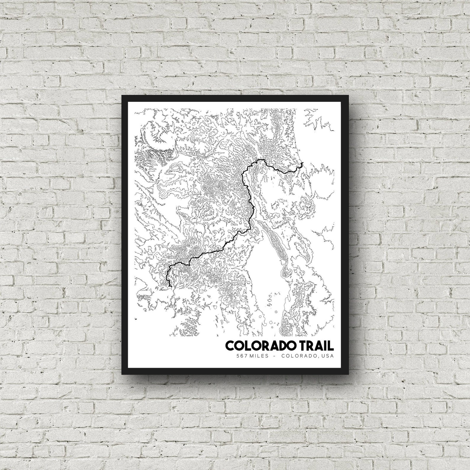 Colorado Trail Printable Hiking Map Colorado Topographic Map - Etsy